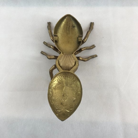 Accents | Vintage Unique Brass Beetle Scarab Ashtray With Lid | Poshmark